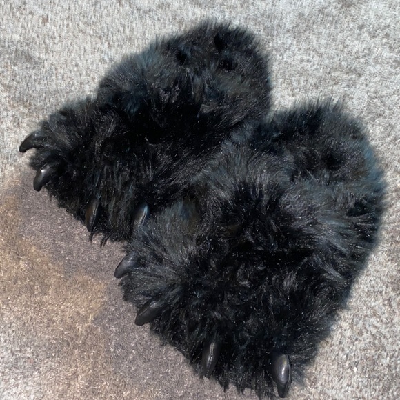 Shoes | Black Bear Feet Slippers | Poshmark